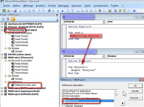 [toutes versions] appeler une procedure du xla macros et vba excel