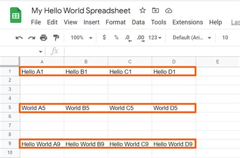 Write Google Sheets Data To A Multiple Range Horizontally Using Google