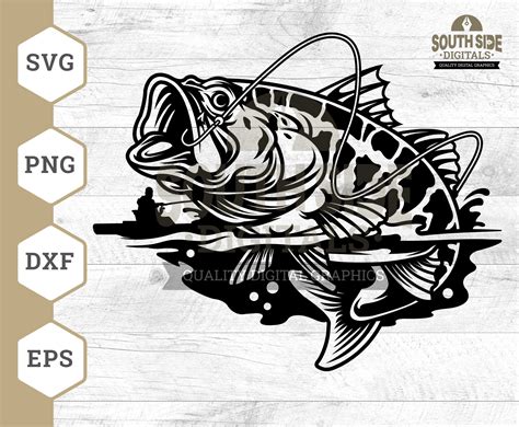Bass Svg Bass Fishing Svg Jumping Bass Svg Fishing Svg Etsy