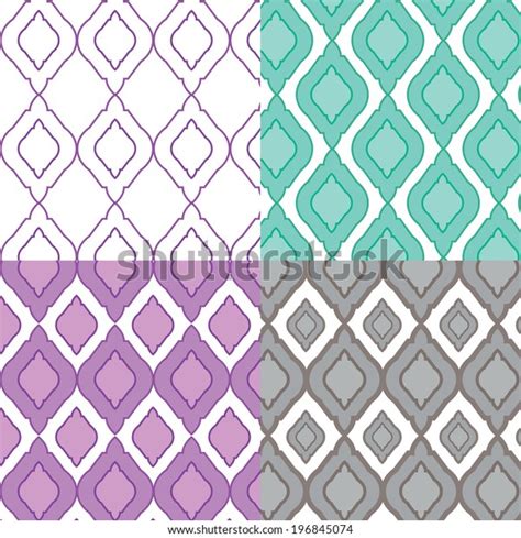 Set Four Monochrome Geometrical Patterns Stock Vector Royalty Free 196845074 Shutterstock