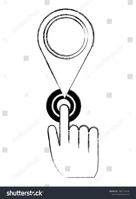 Human Hand Clicking Button Pointer Map Stock Vector Royalty Free Shutterstock