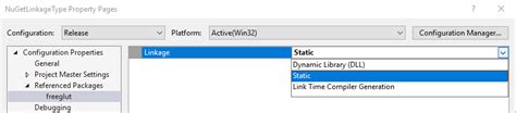 Visual Studio Setting Linkage Type For C Library Installed Via Nuget Stack Overflow