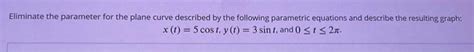 Solved Eliminate The Parameter For The Plane Curve Described Chegg