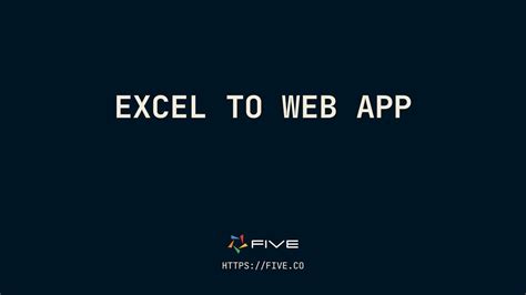 From Excel To Web App Low Code For Real Developers Fiveco Youtube