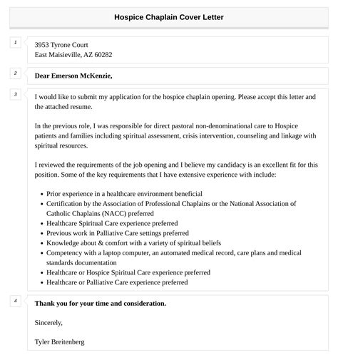 Hospice Chaplain Cover Letter Velvet Jobs