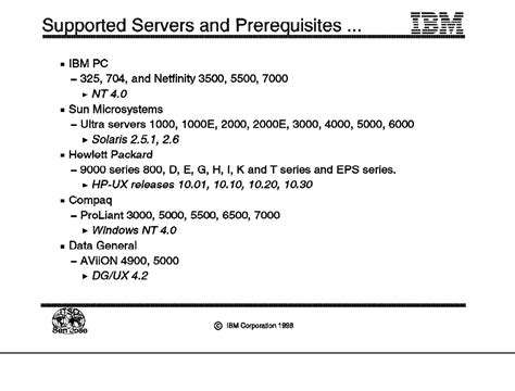 Supported Servers And Prerequisites IBM Versatile Storage Server Book