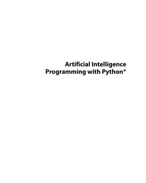 Artificial Intelligence Programming With Python From Zero To Hero E Books Max