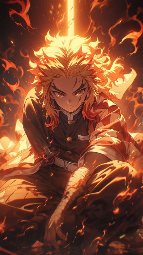 Kyōjurō Rengoku 4k Wallpaper Fiery Demon Slayer Art In 2024 Demon
