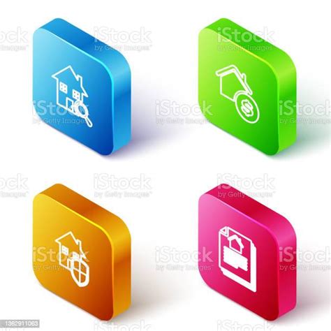 보호 및 계약 아이콘하에 달러와 집 등색 선 검색 하우스를 설정합니다 벡터 3차원 형태에 대한 스톡 벡터 아트 및 기타 이미지 3차원 형태 가격 개념 Istock