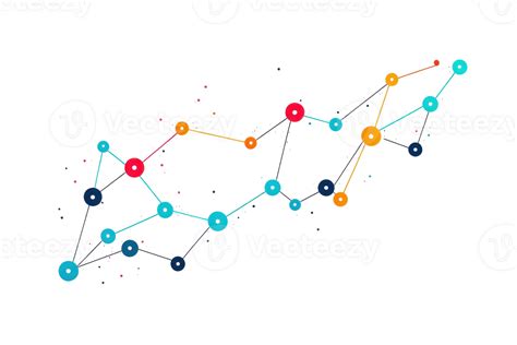 A Colorful Network Of Interconnected Nodes Showcasing Various Sizes And Colors Representing