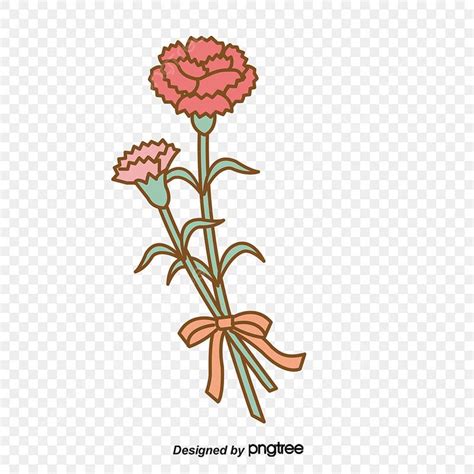 붉은 카네이션 일러스트 어버이날 康乃馨 꽃 빨간 꽃 Png 일러스트 및 Psd 이미지 무료 다운로드 Pngtree