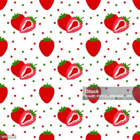 건강 한 식습관의 Illustratorconcept와 딸기 원활한 벡터 패턴입니다 음식 텍스처입니다 0명에 대한 스톡 벡터 아트