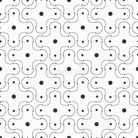 Abstract Seamless Vector Pattern With Geometric Shapes Dots Curves Stock Illustration