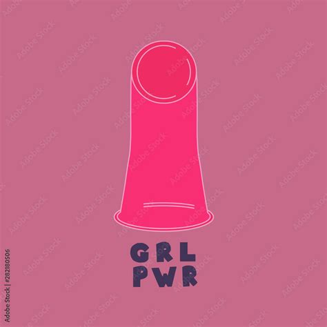 Vecteur Stock Flat Female Condom Icon On Neutral Background Girl Power