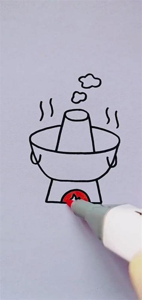 火锅简笔画简单又漂亮可打印又好看（19张）简笔画图片大全