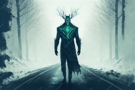 Premium Photo Strange Man Standing On The Road The Man Standing In A