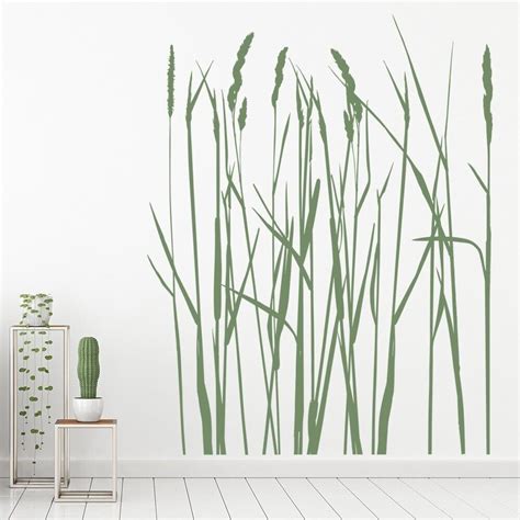 Long Grass Flowers Trees Wall Sticker Ws 16229 Ebay Uk Tree Wall