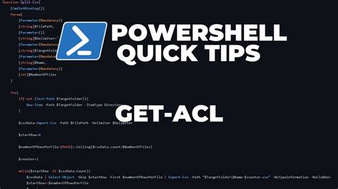 Powershell Quick Tips Get Acl Youtube