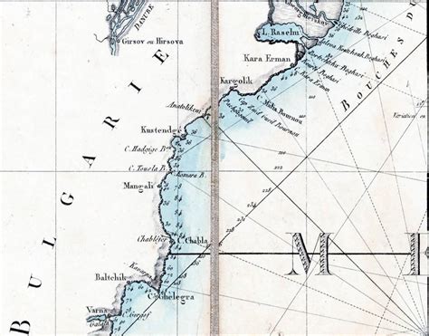 Шабла и едноименният нос върху карта на Пиер Лапи от 1814 година