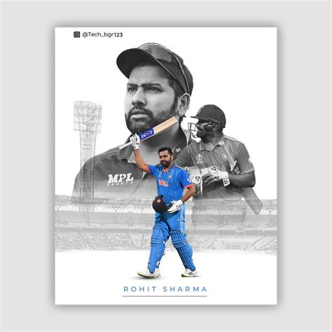 Rohit Sharma Poster Simple Design