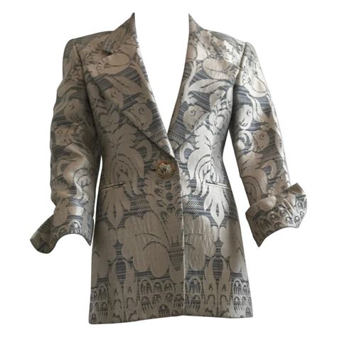 Vintage Gianfranco Ferre Paisley Print Jacket With Python Button For