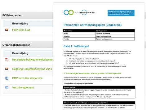 Persoonlijk Ontwikkelplan Digitale Gesprekscyclus