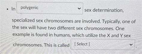 Solved In Polygenic Sex Determination Specialized Sex