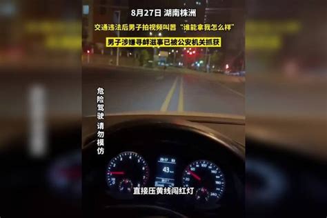 男子闯红灯还拍视频叫嚣：谁能拿我怎么样！结果涉嫌寻衅滋事被抓获。视频结果男子