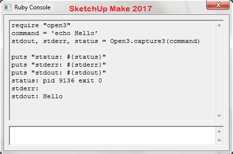 Can T Get Stdout Of Cmd When Running Open3 Capture3 In Sketchup Ruby