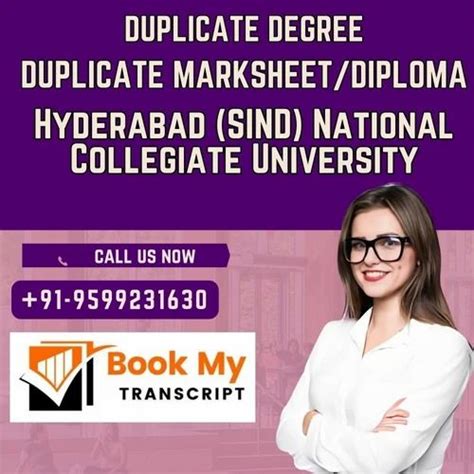 Duplicate Degree Mark Sheet Diploma From Hyderabad Sind National Collegiate University At Rs