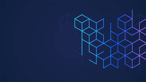 Abstract Geometric Background With Isometric Digital Blocks Blockchain Concept And Modern