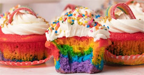 Easy Rainbow Cupcakes With Vanilla Frosting Sugar Geek Show