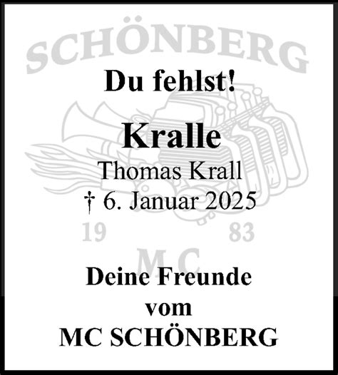 Traueranzeigen Von Thomas Krall Trauer Anzeigende