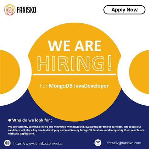 Urgenthiring Mongodb Java Developer Workfromhome Fanisko Hiring