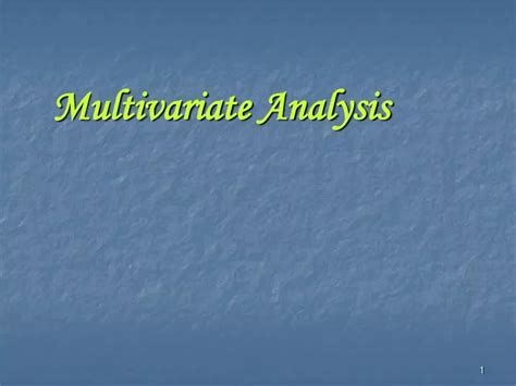 PPT Multivariate Analysis PowerPoint Presentation Free Download ID 9519193