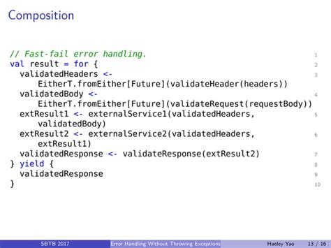 Error Handling Without Throwing Exceptions Ppt