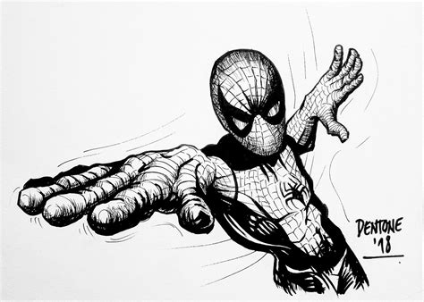 Spiderman Ink Drawing