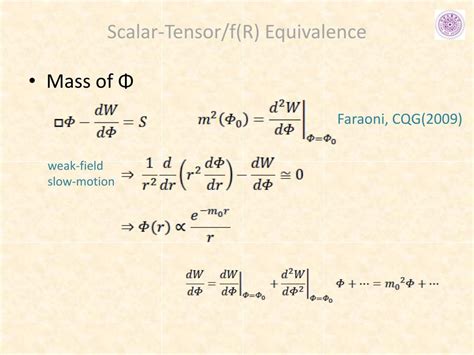 Ppt Scalar Tensor Correspondence With Ft Theory Powerpoint