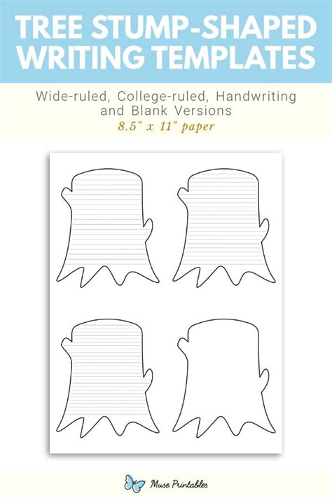 Printable Tree Stump Shaped Writing Templates Writing Templates Writing Paper Template Lined