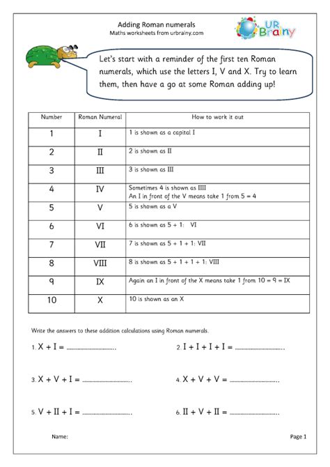 Adding Roman Numerals Number And Place Value By