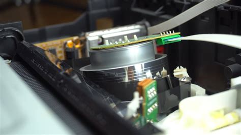 Close Up Of Vhs Play Head Side View With Cassette Tape Inserting And Ejecting Stock