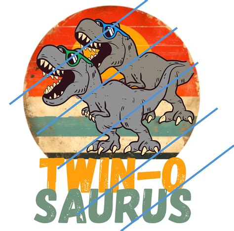 Twin 0 Saurus Birthday T Rex Dino Dinosaur Png Twin Dinosaur Png