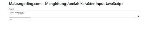 Menghitung Jumlah Karakter Di Javascript Malas Ngoding