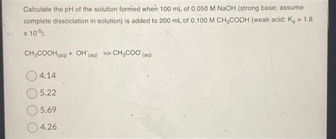 solved a 1 00 l buffer solution contains 1 25m acetic acid