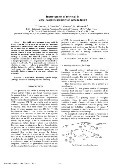Pdf Improvement Of Retrieval In Case Based Reasoning For System Design