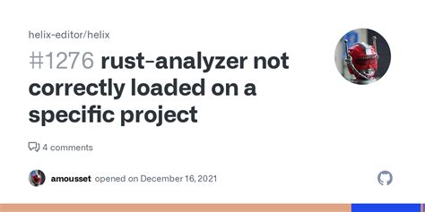 Rust Analyzer Not Correctly Loaded On A Specific Project · Issue 1276