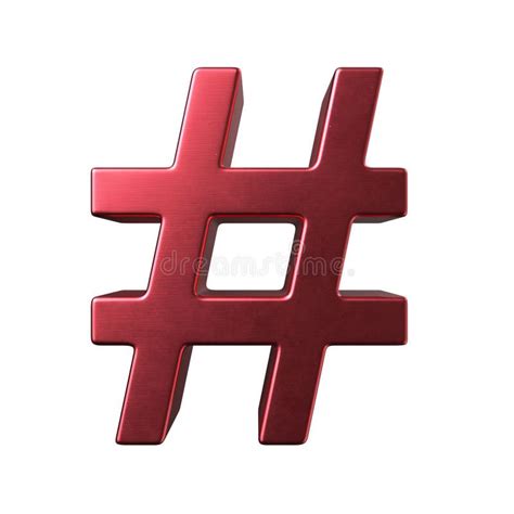 3d Rendered Red Metallic Sharp Symbol Isolated On The White Background Stock Illustration