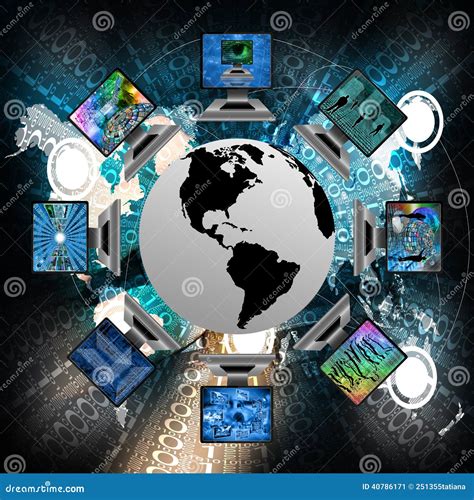 The World And Computers Stock Illustration Illustration Of Binary