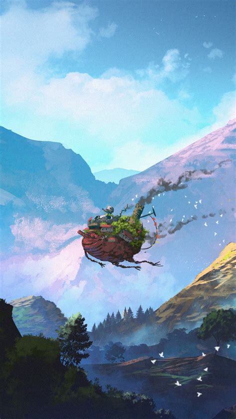 Howls Moving Castle Phone Wallpapers Wallpaper Cave