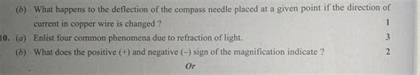 B What Happens To The Deflection Of The Compass Needle Placed At A Give